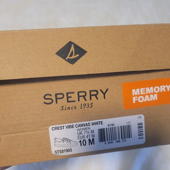 Sperry | Shoes | Sperry Crest Vibe Canvas White New In Box Sneaker Size | Poshmark